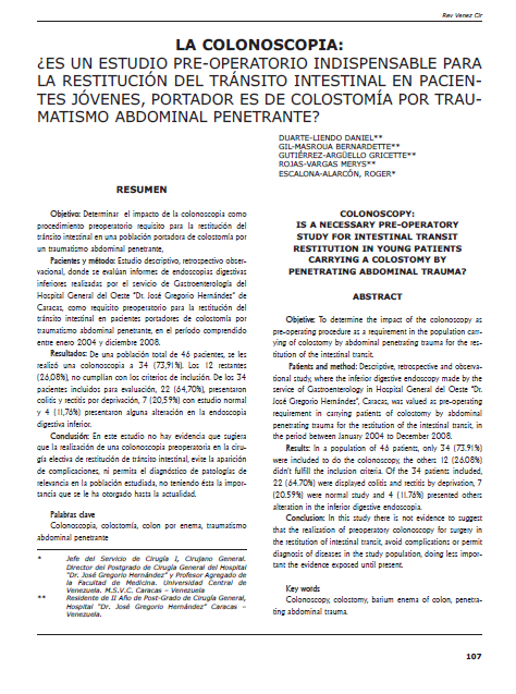 La colonoscopia: ¿Es un estudio pre-operatorio indispensable para la ...